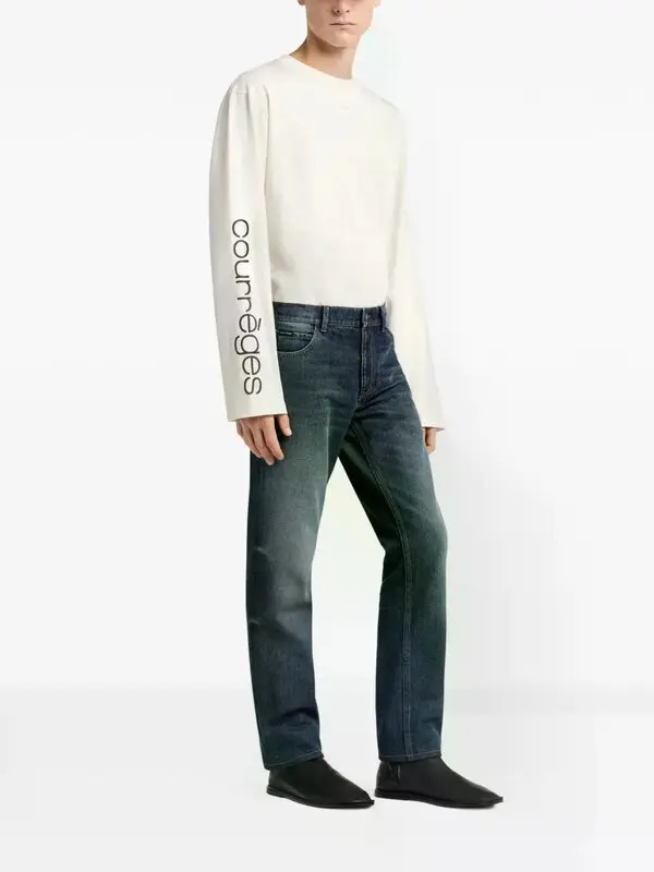 COURREGES Logo-print Long-sleeve T-shirt