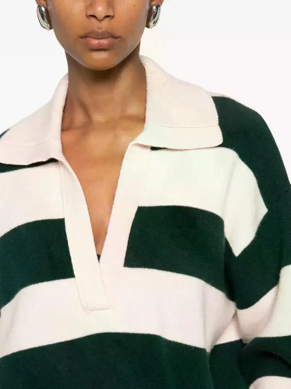 FORTE_FORTE Striped V-neck Sweater
