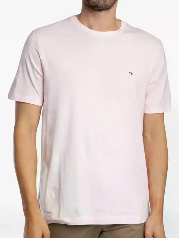 Tommy Hilfiger Logo-embroidered Crew-neck T-shirt - Pink