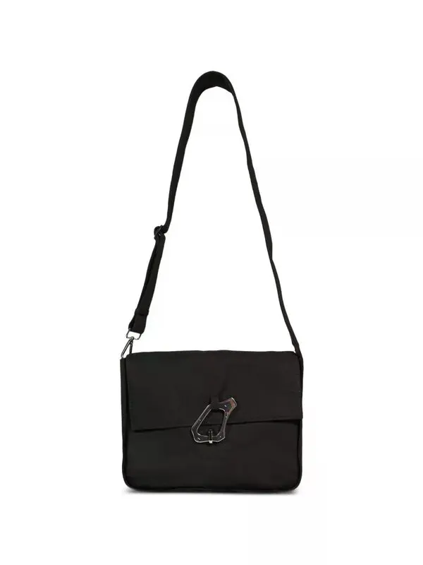 HELIOT EMIL Canvas Shoulder Bag With Carabiner Clasp - Black