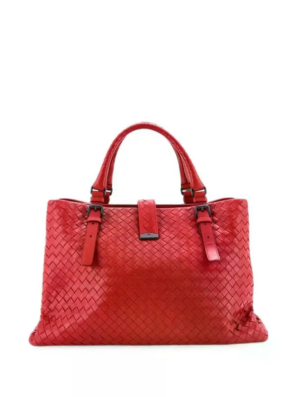 Bottega Veneta Roma Bag Intrecciato Nappa Medium Tote Bag - Red