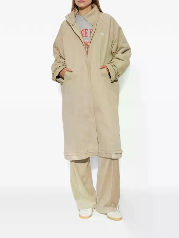 Adidas Ruffled Trim Logo Coat