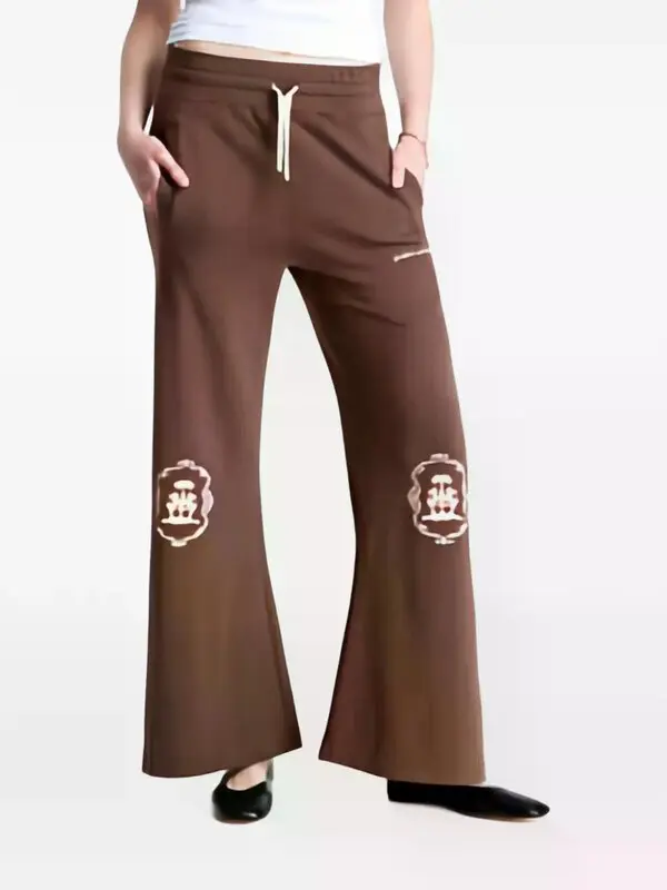 Palm Angels Lions Herald Graphic-print Track Pants - Brown