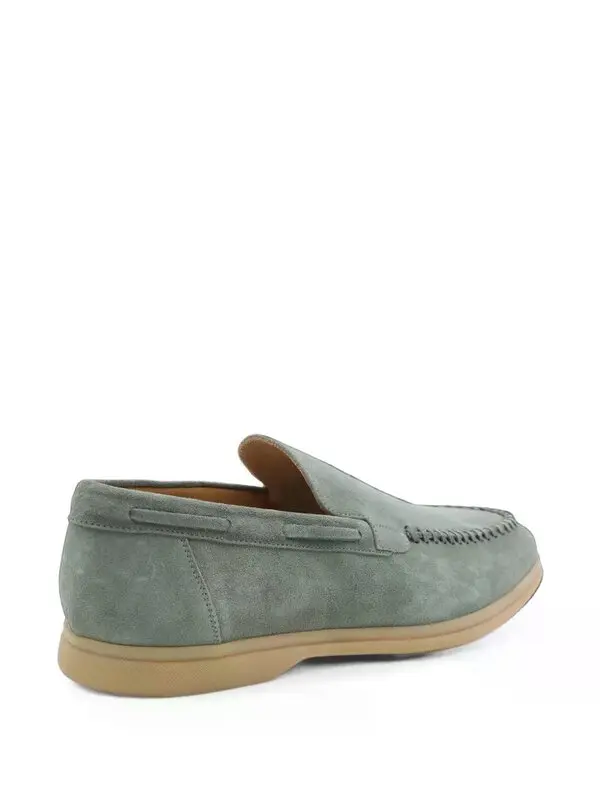 Eleventy Whipstitch Suede Loafers - Green