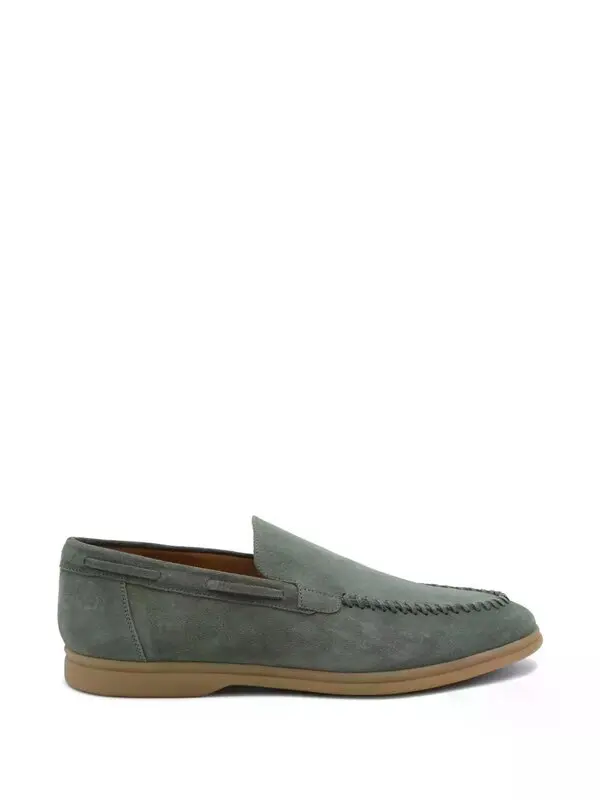 Eleventy Whipstitch Suede Loafers
