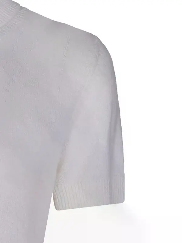 ALLUDE Cashmere Roll Neck Short Sleeve Sweater