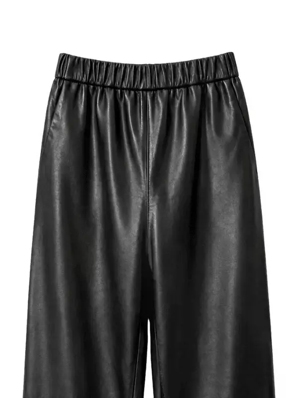Dusan Nappa Leather Carrot Trousers - Black