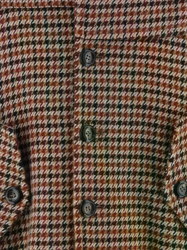 Emporio Armani Houndstooth Pattern Ribbed-collar Jacket
