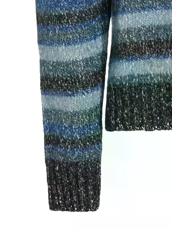 Nn07 Striped Polo Collar Long Sleeve Sweater