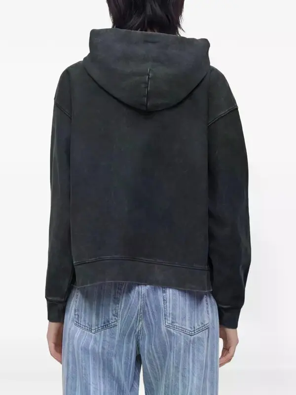 Carhartt Work In Progress Lambert Acid-wash Logo-embroidered Hoodie - Black