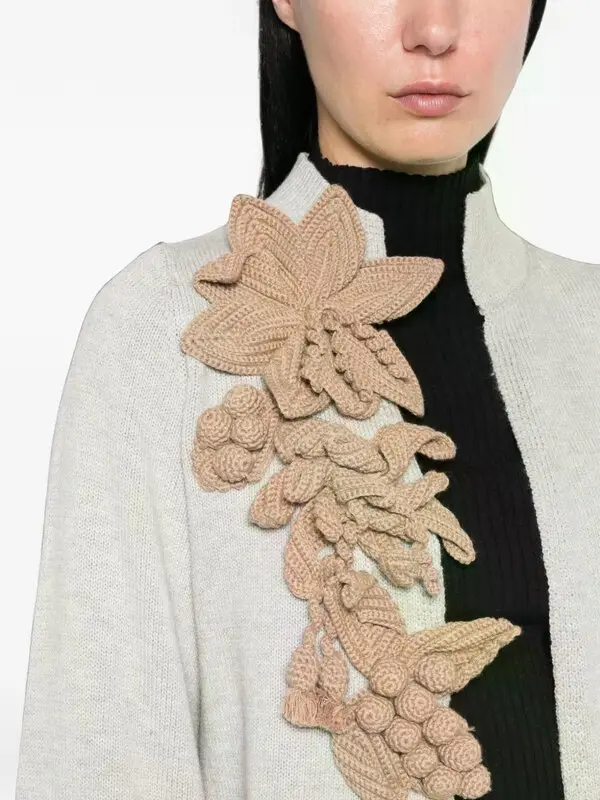 PSOPHIA Flower-appliqué Cardigan
