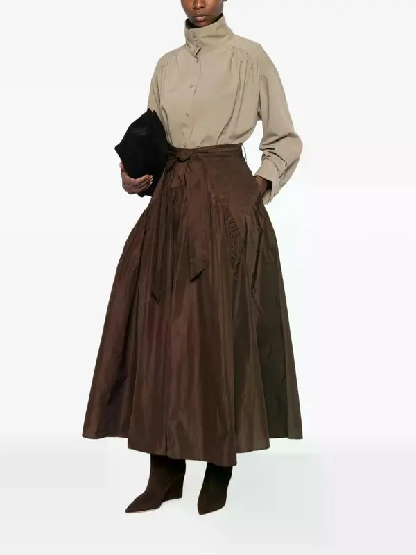 PSOPHIA Tie-waist Maxi A-line Skirt