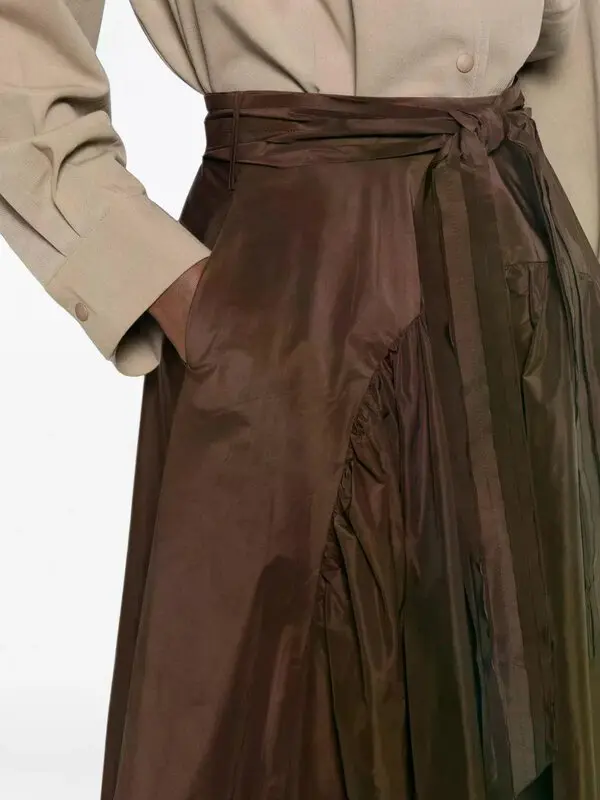 PSOPHIA Tie-waist Maxi A-line Skirt