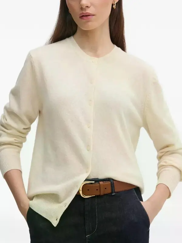 BENETTON Fine Knit Button-up Cardigan - Neutrals