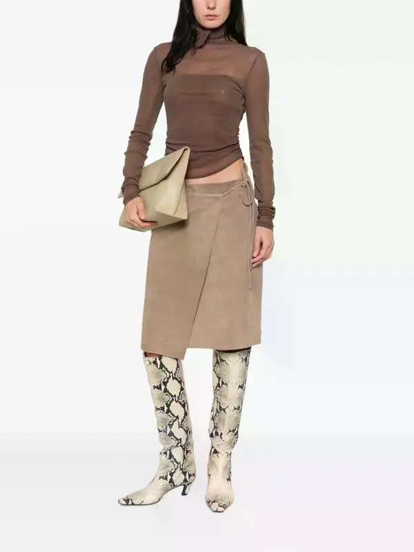 LEMAIRE Ballerina Foulard Sheer Top - Brown
