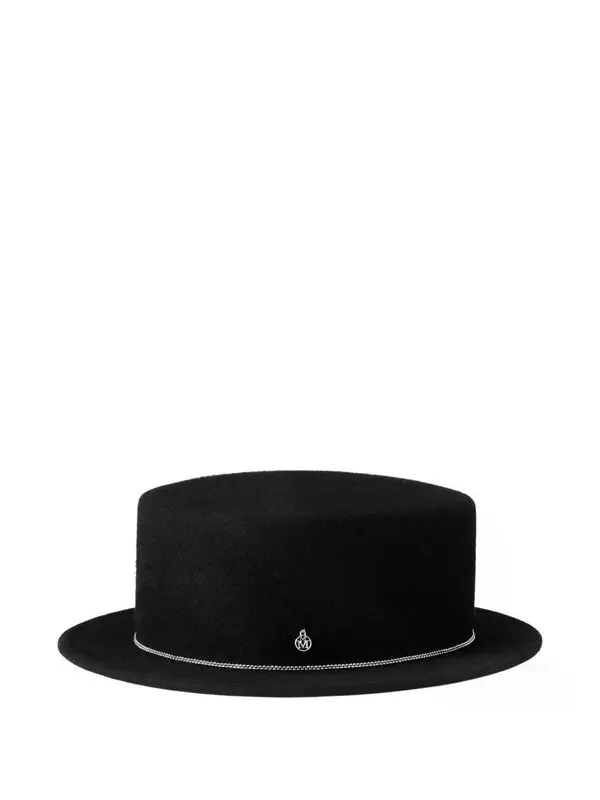 MAISON MICHEL Auguste Chain-trimmed Fedora - Black