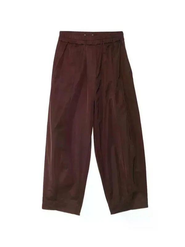 PSOPHIA Elasticated-waistband Cropped Trousers - Brown
