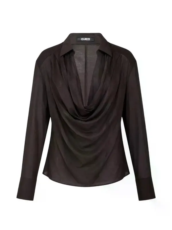 CLUB21 COLLECTION Juliette Draped Silk-blend Top