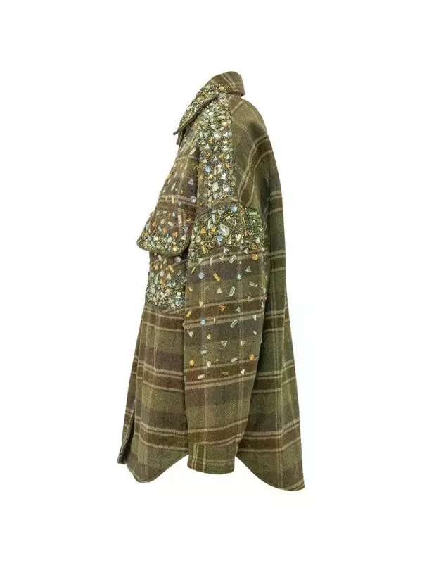 SPACE COWBOY IN TARTAN SHIRT Space Cowboy Crystal-embellished Checked Shirt