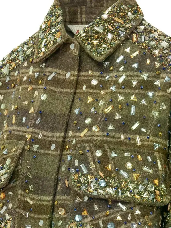 SPACE COWBOY IN TARTAN SHIRT Space Cowboy Crystal-embellished Checked Shirt