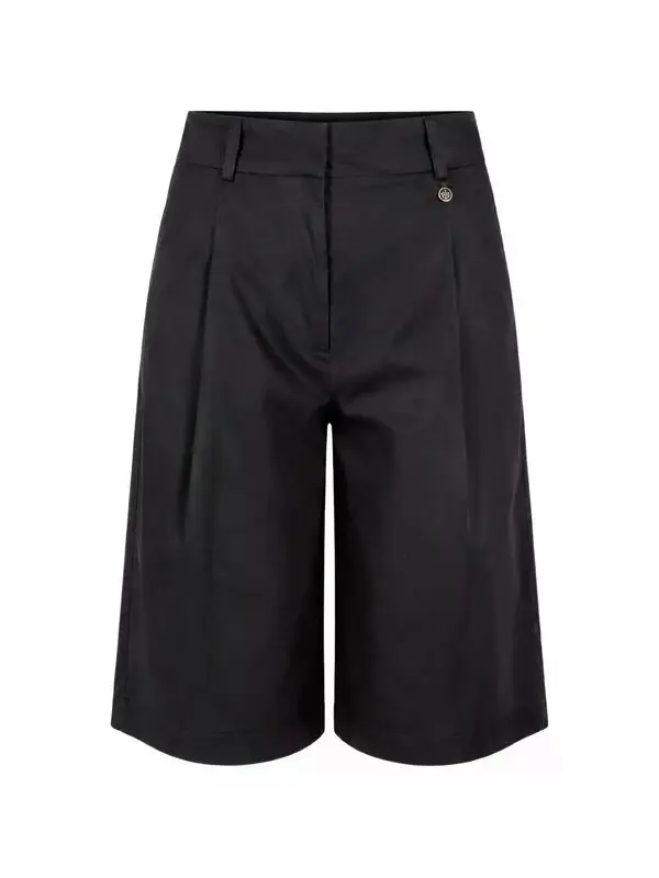 Liu Jo Pleated Logo-plaque Shorts - Black
