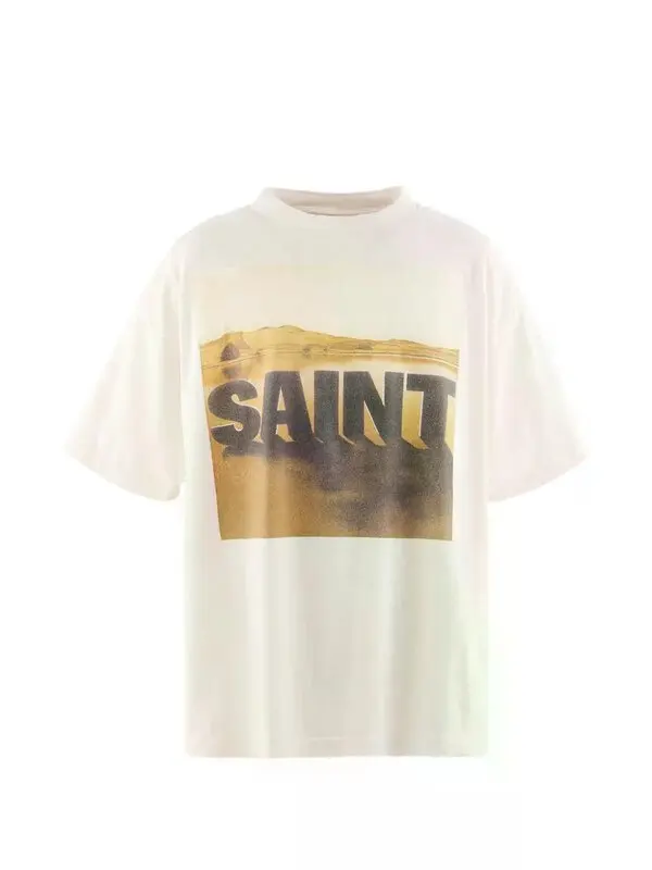 SAINT MXXXXXX X Kosuke Kawamura Graphic-print T-shirt - Neutrals