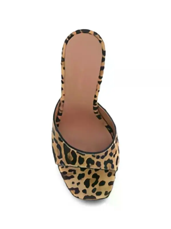 Amina Muaddi Dalida Leopard-print Platform Sandals