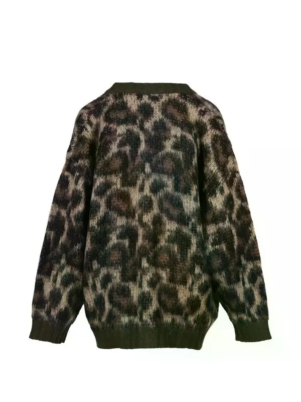 R13 Leopard-pattern Oversized Cardigan