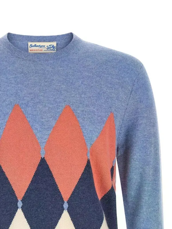 BALLANTYNE Diamond Inlay Cashmere Sweater