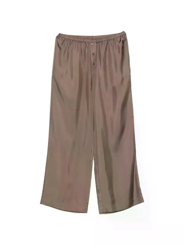 RÓHE Button-detail Silk Satin Trousers - Brown