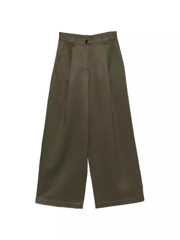 STELLA NOVA Pleated Palazzo Pants - Green
