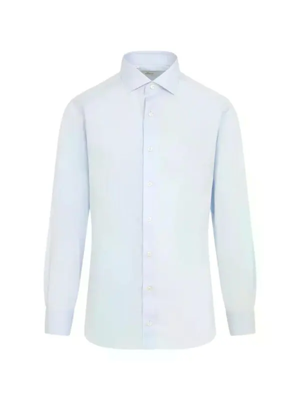 Brioni Long-sleeve Cotton Shirt - Blue