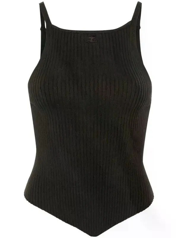 COURREGES Pointy Rib-knit Tank Top