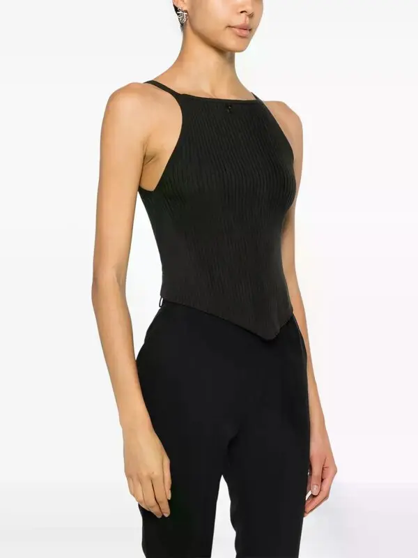 COURREGES Pointy Rib-knit Tank Top