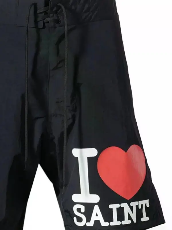 SAINT MXXXXXX Logo-print Lace-up Shorts