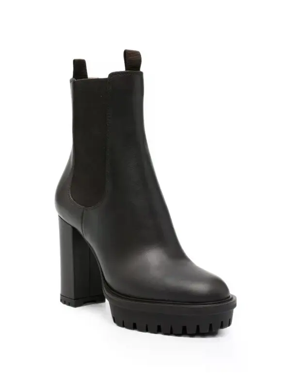 GIANVITO ROSSI Platform Leather Chelsea Boots - Black