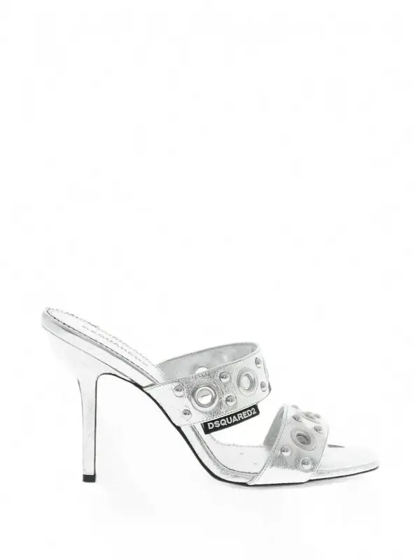 Dsquared2 Eyelet-embellished Sandals - Silver