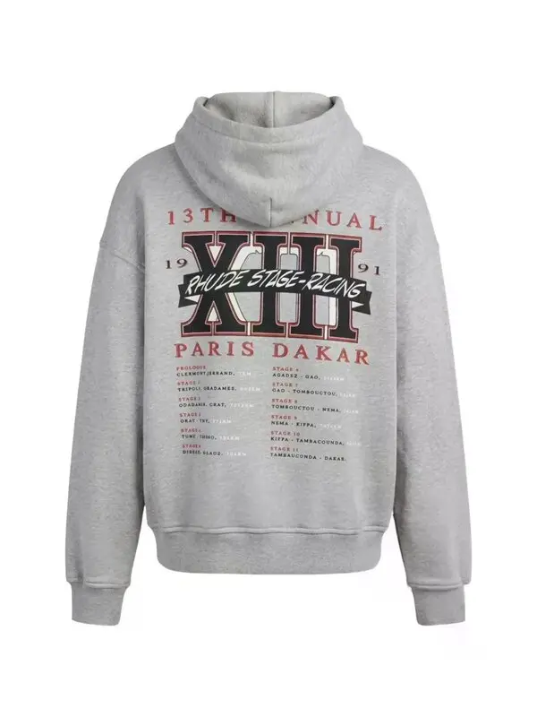 Rhude Stage Racing Graphic-print Hoodie - Grey