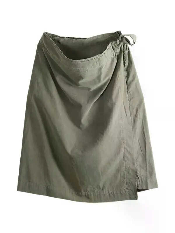 CASEY CASEY Wrap-style Gathered Midi Skirt - Green