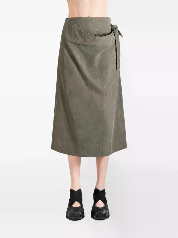CASEY CASEY Wrap-style Gathered Midi Skirt