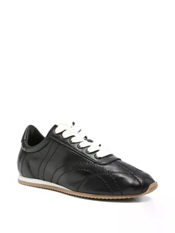 TOTEME Stitched Leather Sneakers - Black