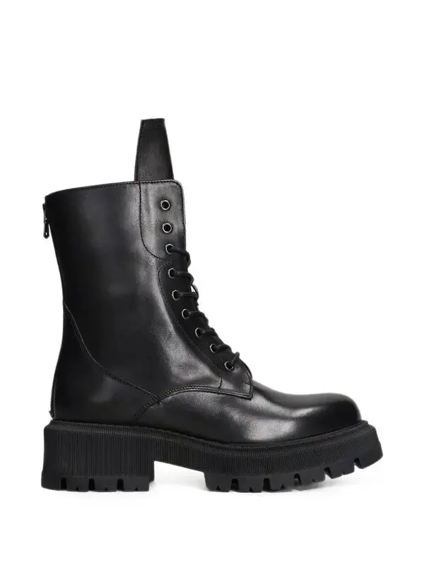 JULIE DEE Lace-up Chunky-sole Boots - Black