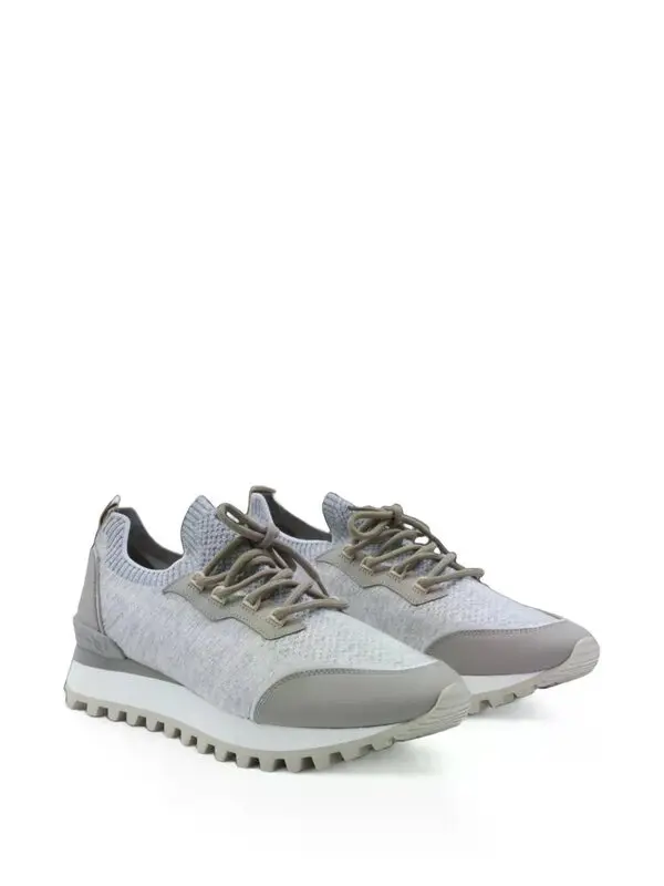 Eleventy Panelled Knit Lace-up Sneakers