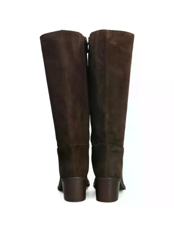 JULIE DEE Suede Block Heel Knee-high Boots