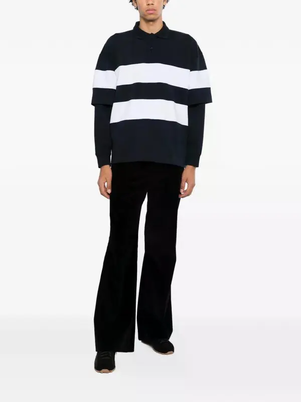 DARKPARK Striped Double-sleeve Polo Shirt