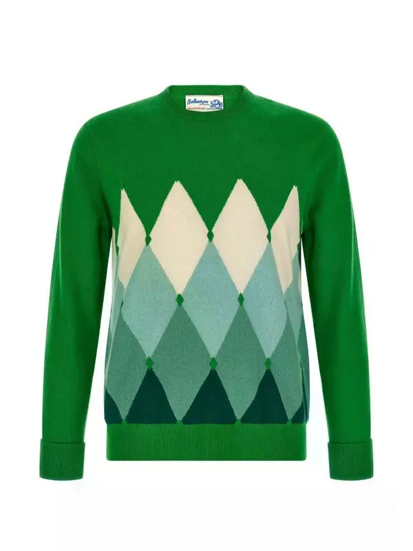 BALLANTYNE Diamond Intarsia-knit Sweater - Green