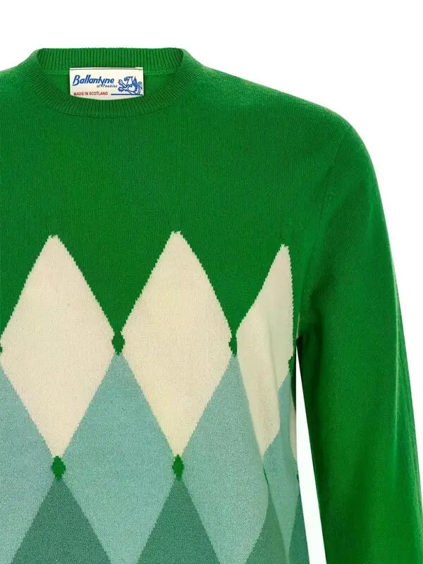 BALLANTYNE Diamond Intarsia-knit Sweater
