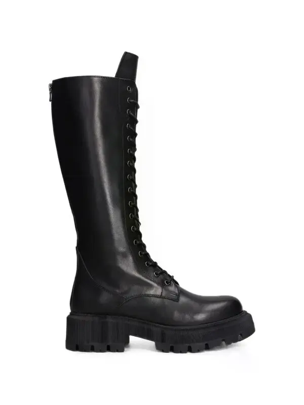 JULIE DEE Lace-up Chunky-sole Boots - Black