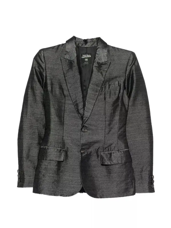 JEAN PAUL GAULTIER 2000s Zebra-appliqué Blazer - Grey