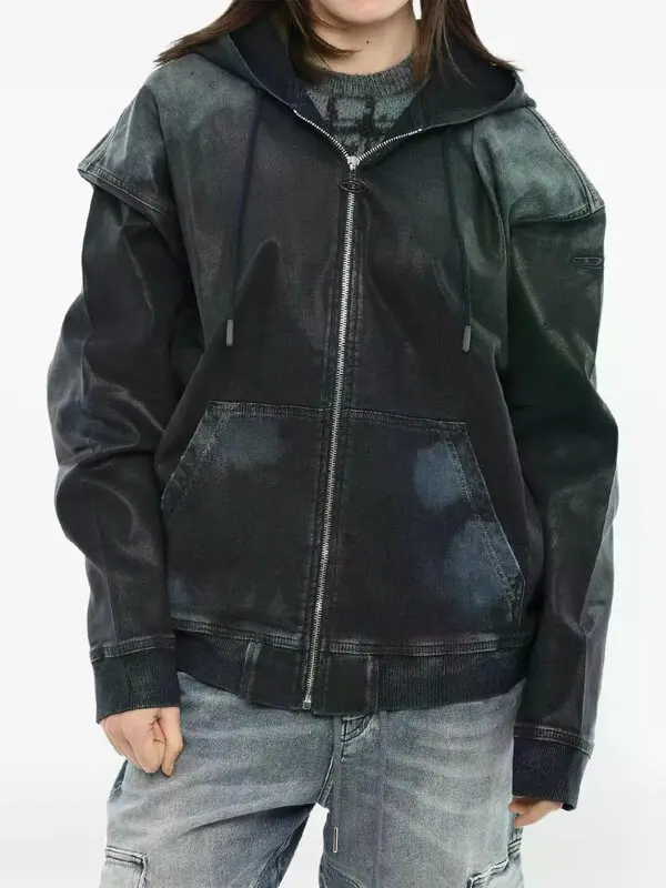 DIESEL® Zip-up Hoodie With Tie-dye Effect